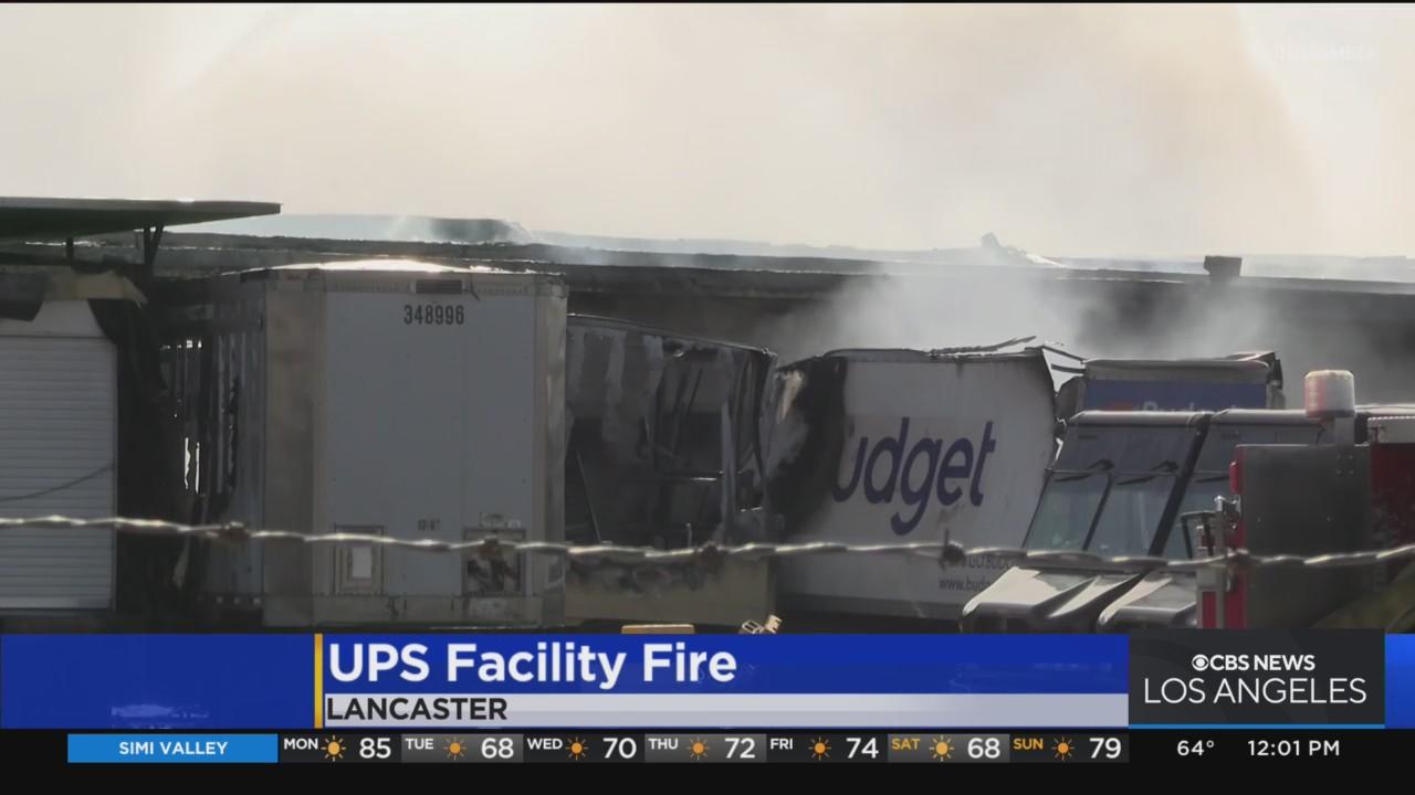 Second-alarm fire burns UPS warehouse, big rig trailers in Lancaster ...