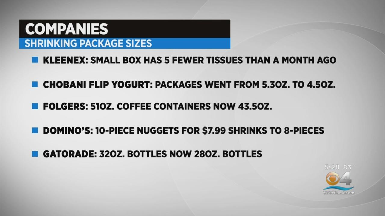'Shrinkflation' has manufacturers shrinking package sizes - CBS Miami