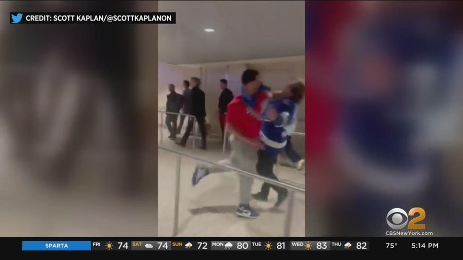 Caught on video: Rangers fan sucker-punches Tampa Bay Lightning fan at ...