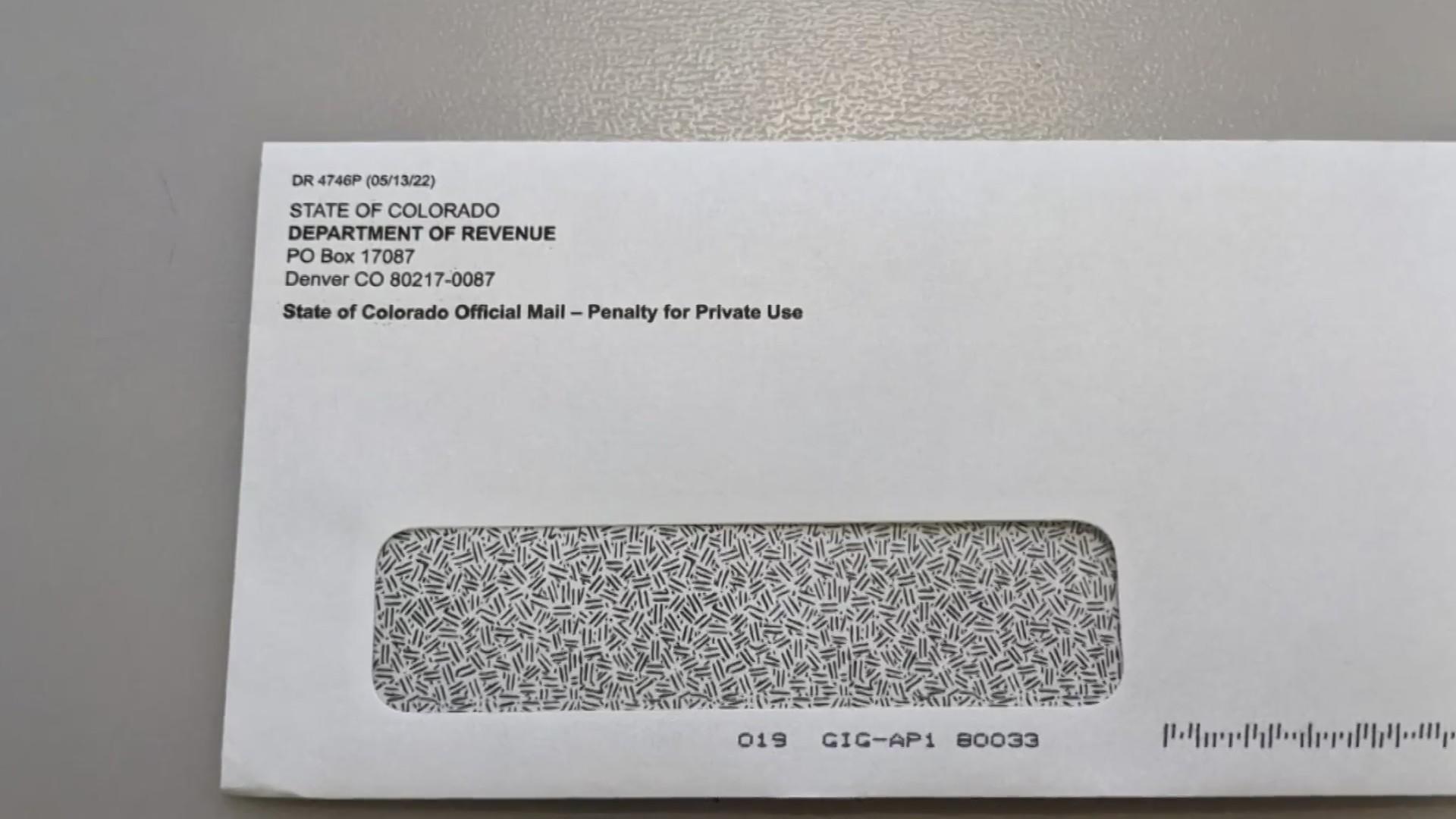 State of Colorado sending out TABOR refund checks. Don't accidentally ...