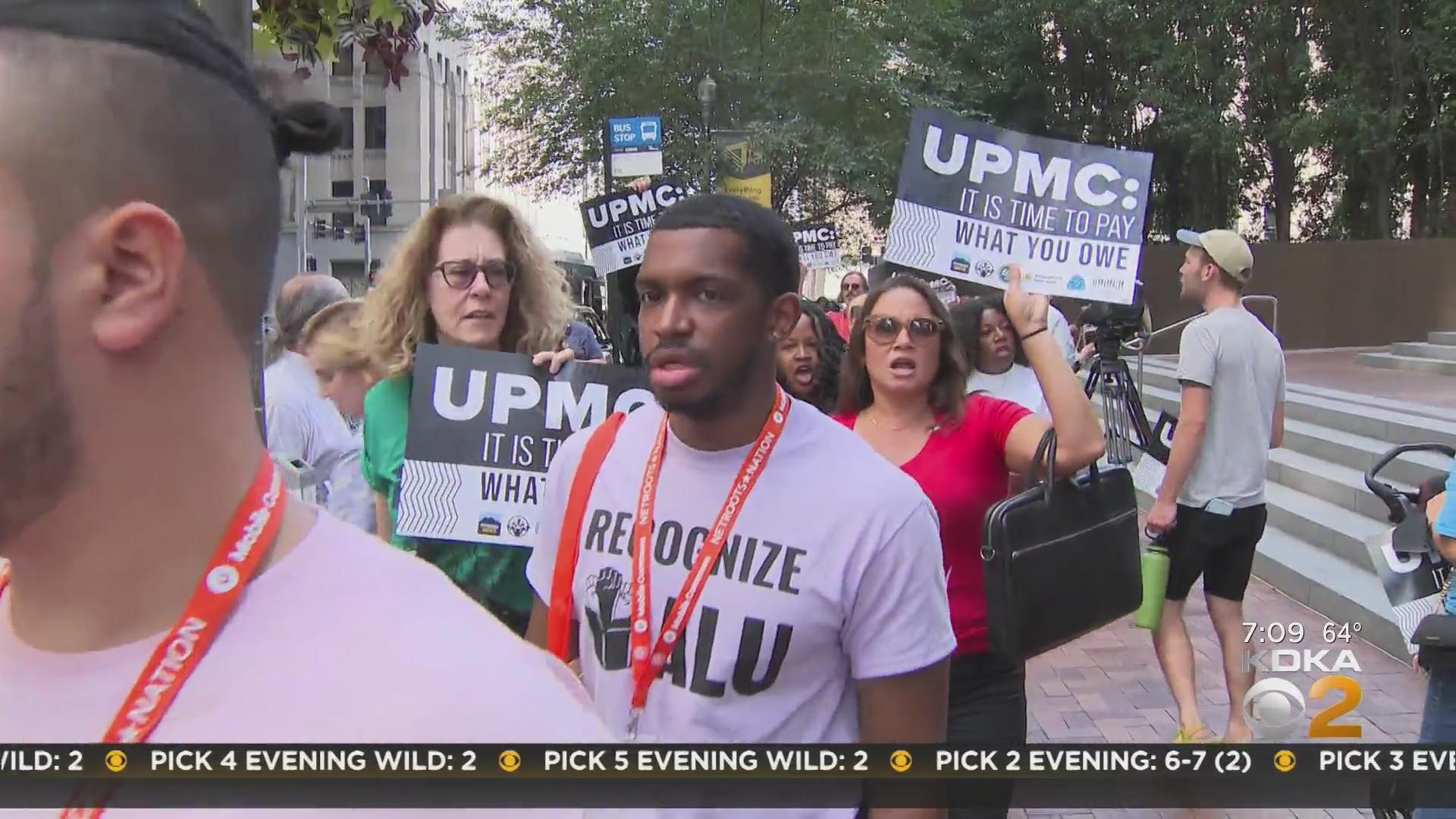 Advocacy groups rally downtown calling on UPMC to start 'paying what it ...