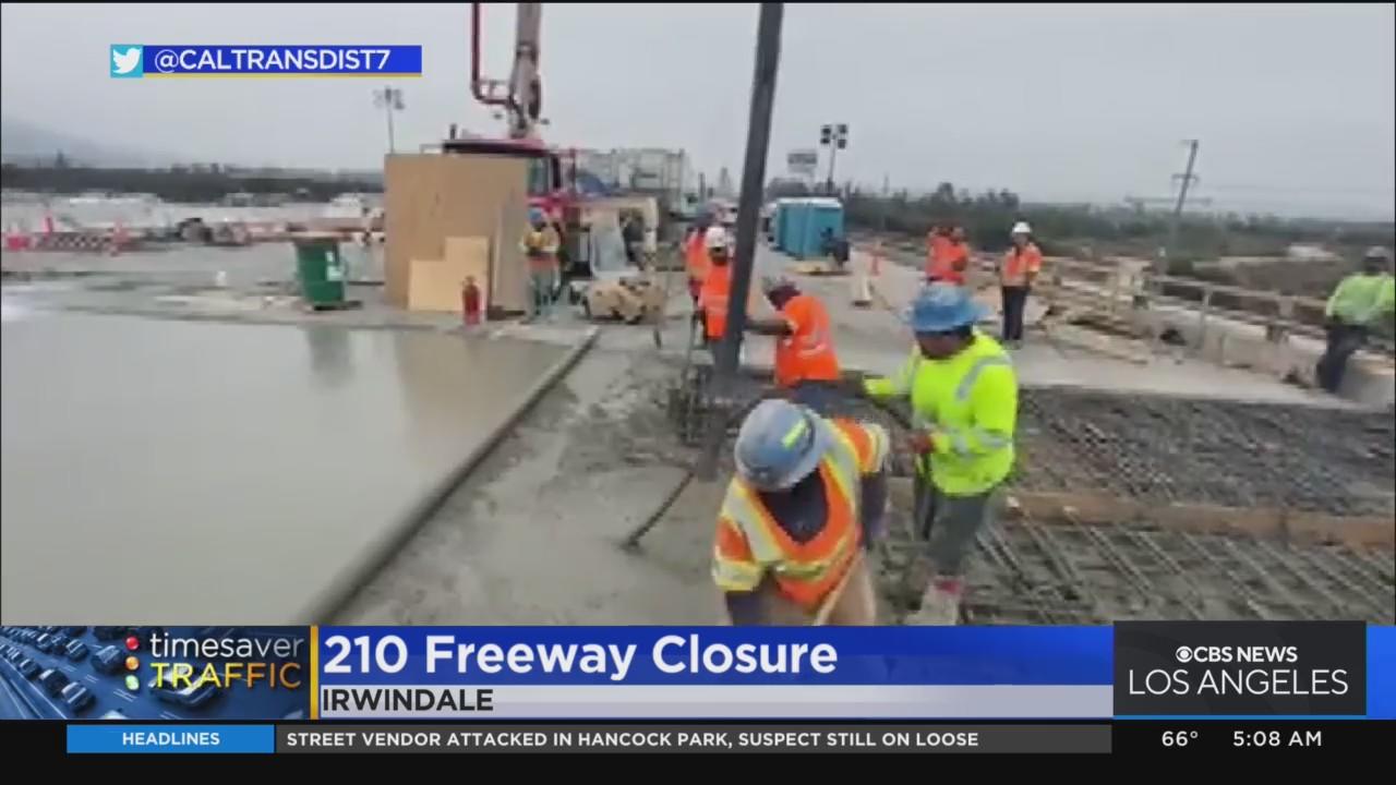 Eastbound lanes of 210 Freeway still closed for construction on San ...