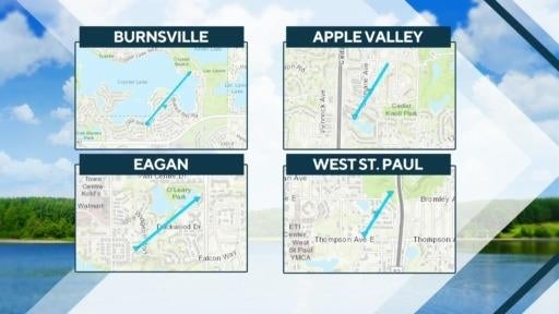 NWS releases maps of metro-area tornadoes from last weekend - CBS Minnesota
