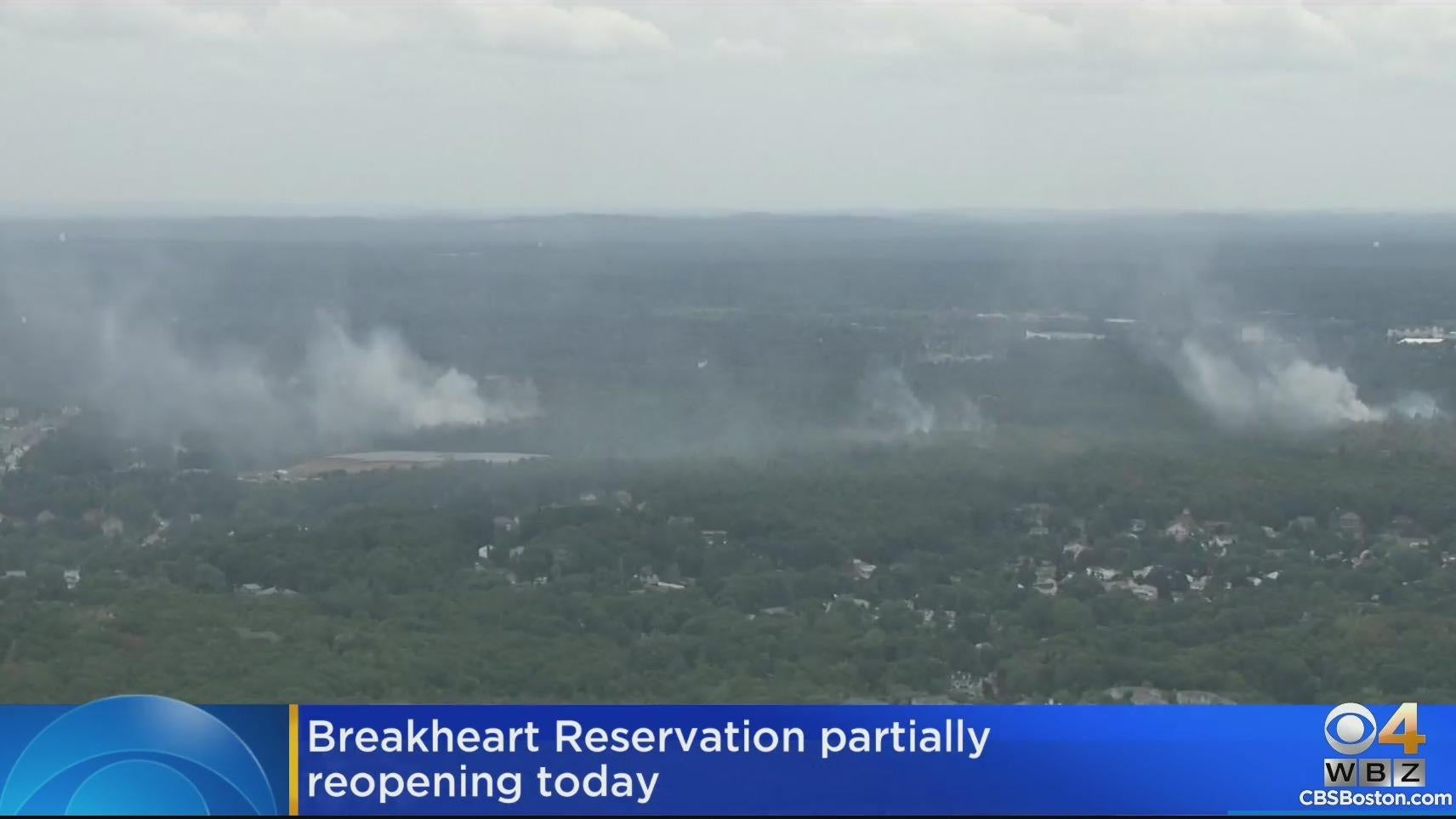 Breakheart Reservation in Saugus partially reopening after fires - CBS ...