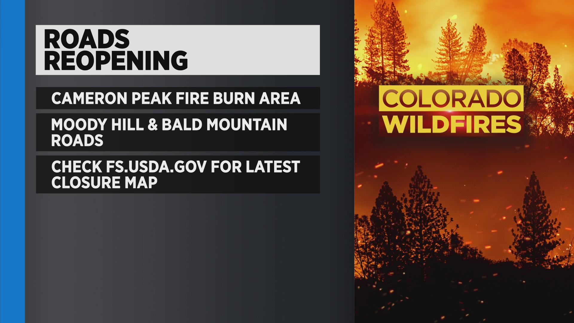 More roads in Cameron Peak Fire burn area reopen 2 years after fire ...