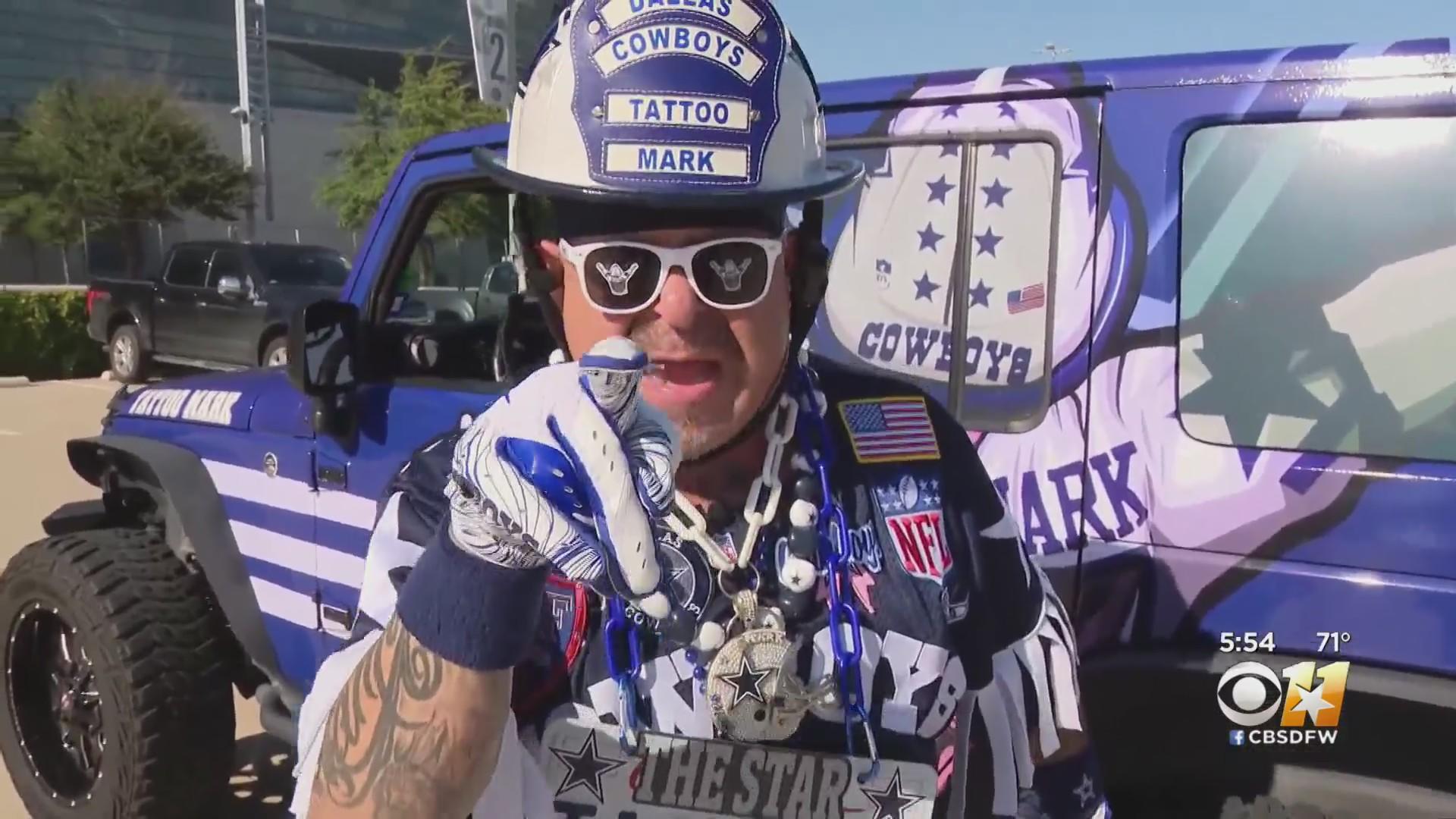 Dallas Cowboys superfan Tattoo Mark uses his strength to help the kids ...