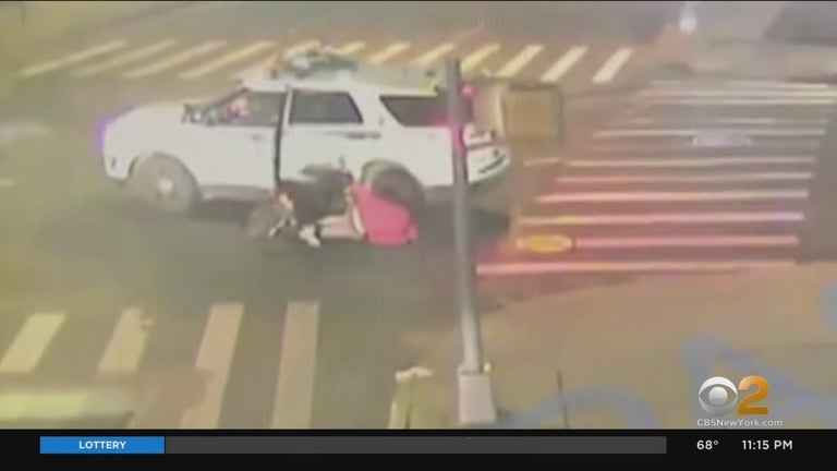 Video shows moped bursting into flames after crashing into side of NYPD ...