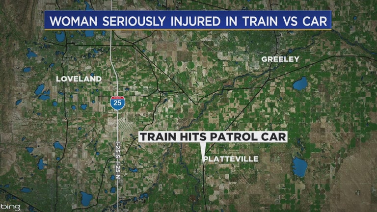 Dramatic video shows train plow into Colorado police car with woman ...