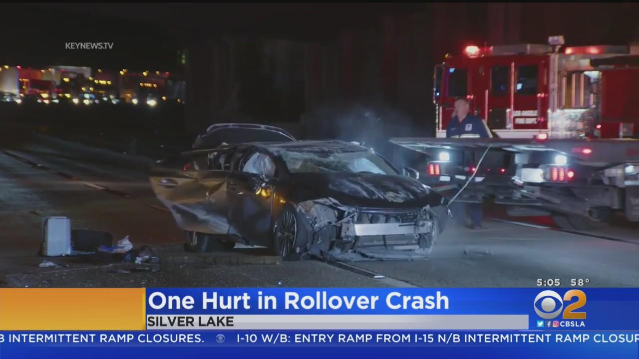 Rollover crash briefly shuts down both sides of the 5 Freeway in Silver Lake - CBS Los Angeles
