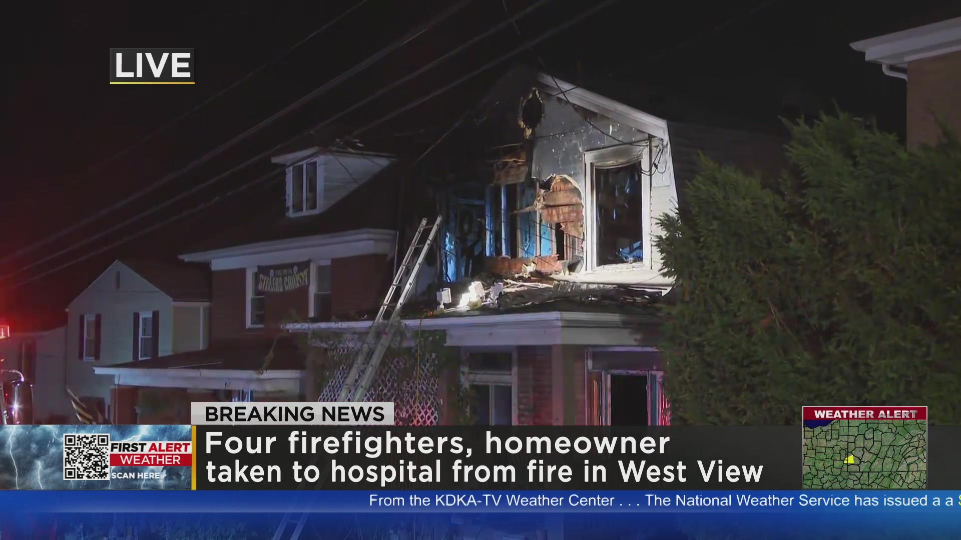 4 firefighters, homeowner taken to hospital following West View house ...