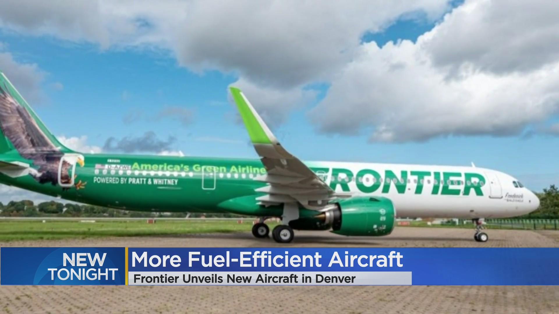 Frontier Airlines unveils new green plane - CBS Colorado