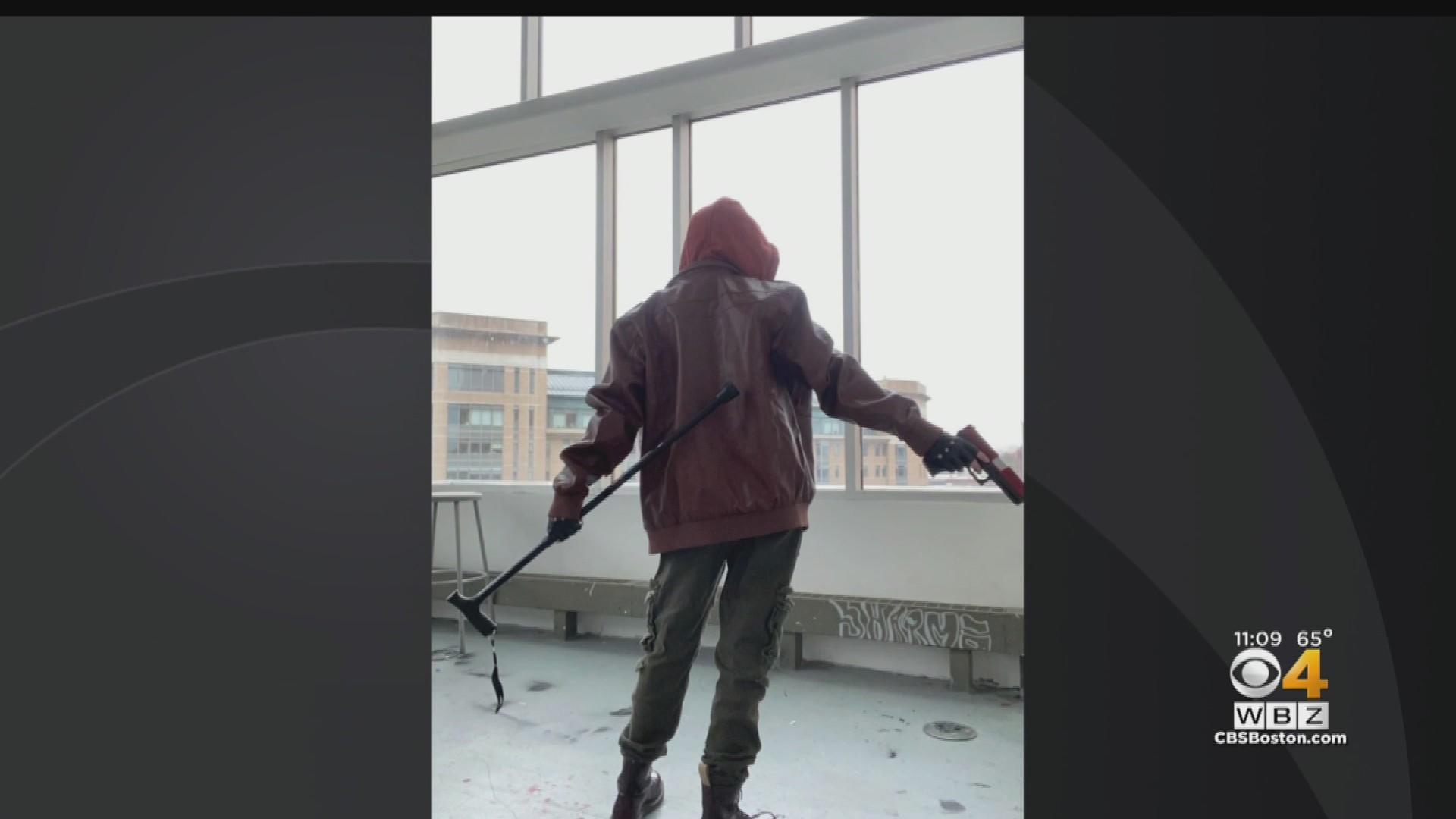Student in Halloween costume causes lockdown on MassArt campus - CBS Boston