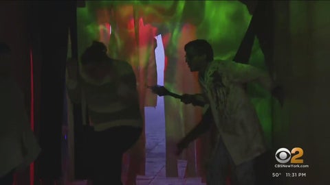 Haunted house brings the terror to Times Square for Halloween - CBS New ...