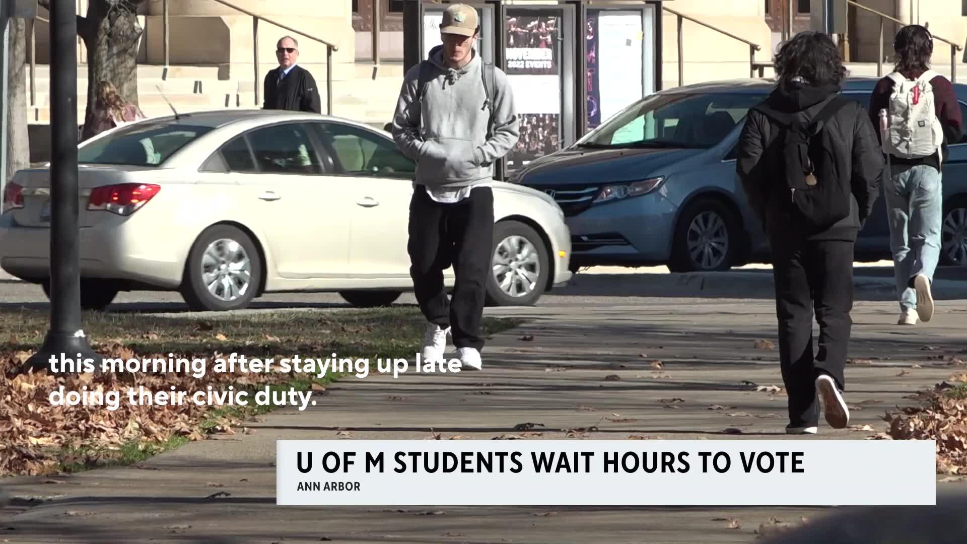 University of Michigan students wait hours to vote - CBS Detroit