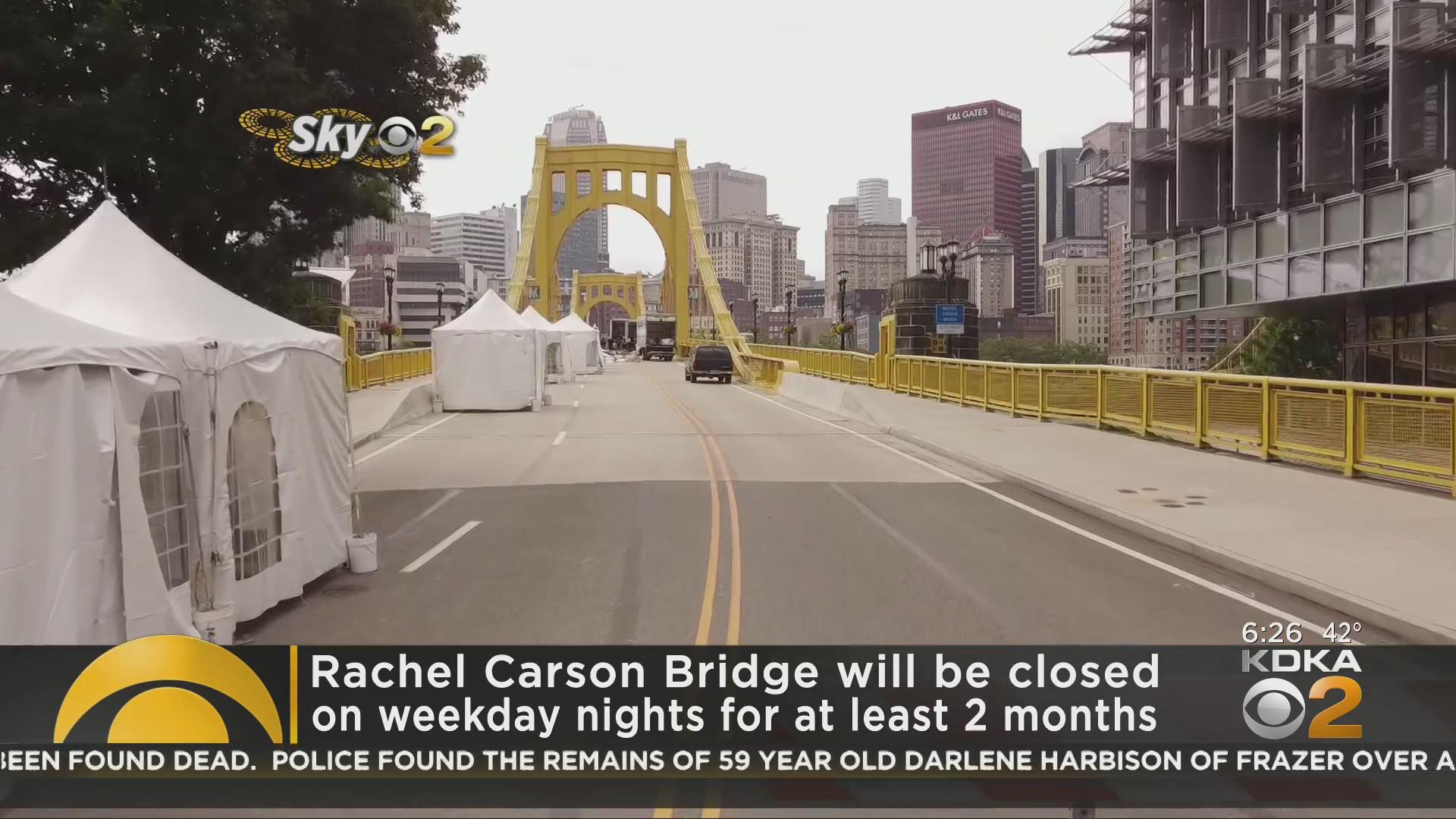 Rachel Carson Bridge to close weekday nights for 2 months - CBS Pittsburgh