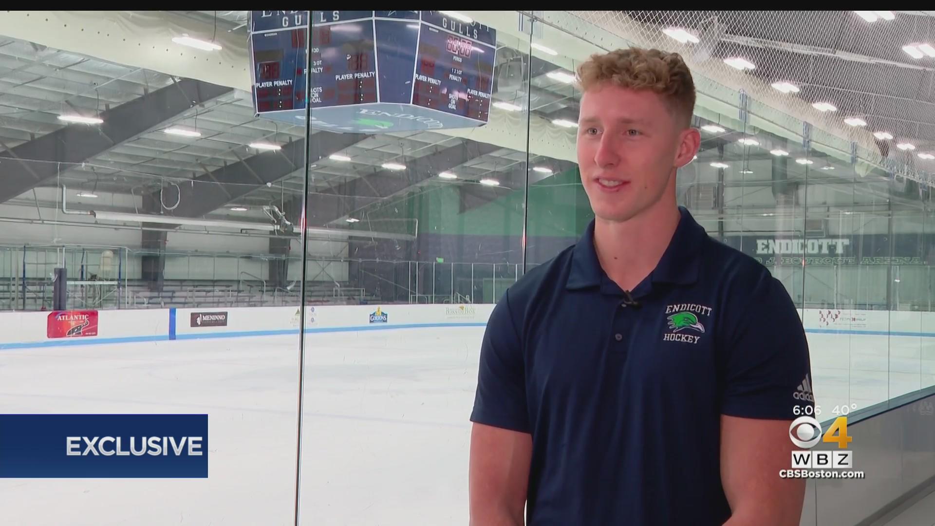 Endicott hockey player sets the standard through stroke recovery - CBS ...