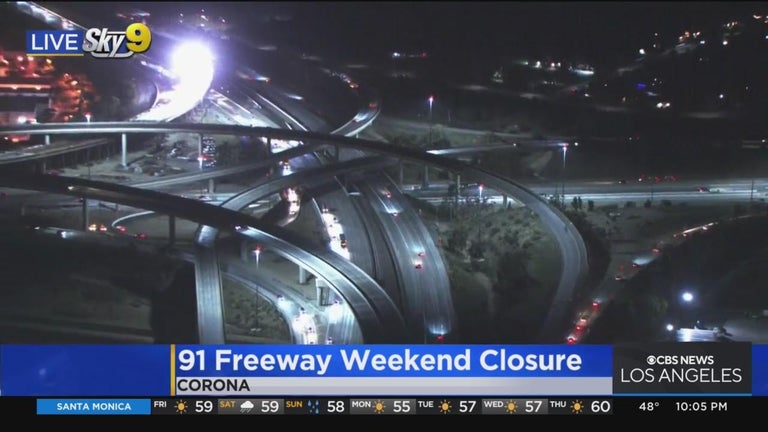 Westbound 91 Freeway lanes in Corona closed through weekend due to construction - CBS Los Angeles