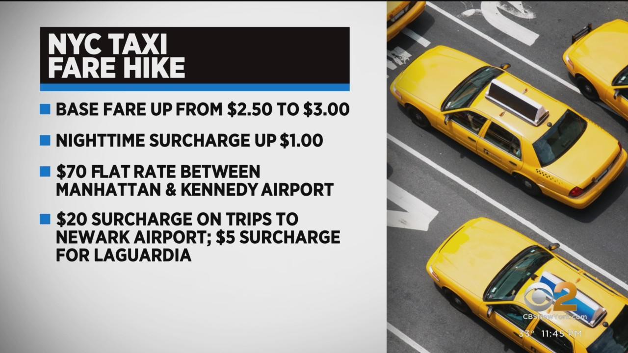 First NYC taxi fare hike in 10 years begins Monday - CBS New York