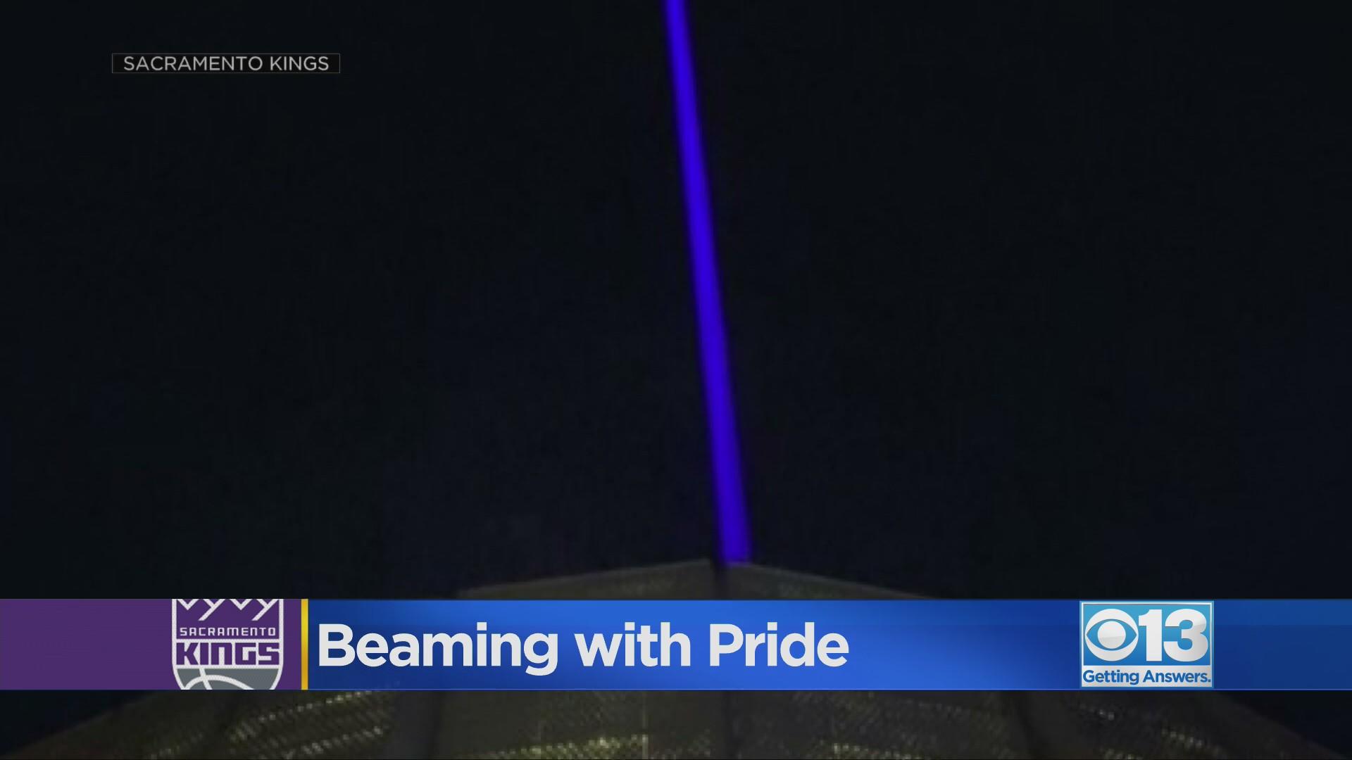 Kings victory beam gets bigger, brighter and more purple - CBS Sacramento