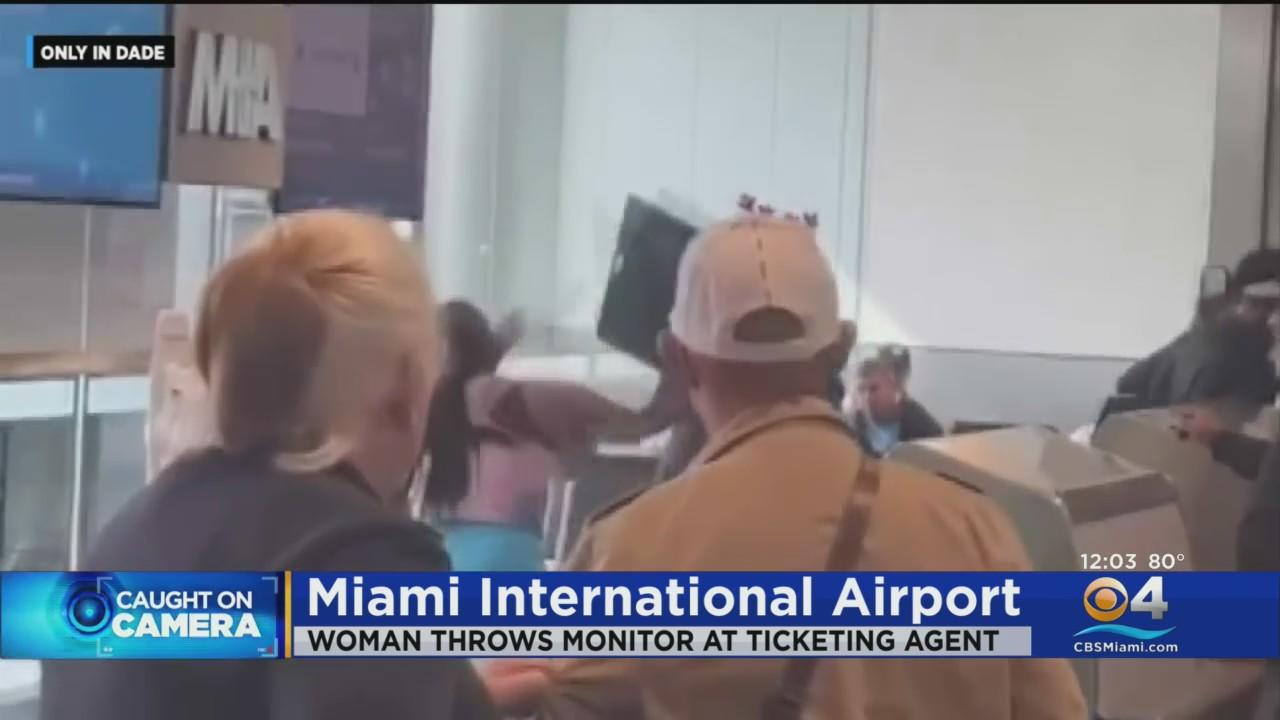 Bond set for woman caught on video throwing monitor at MIA ticket ...