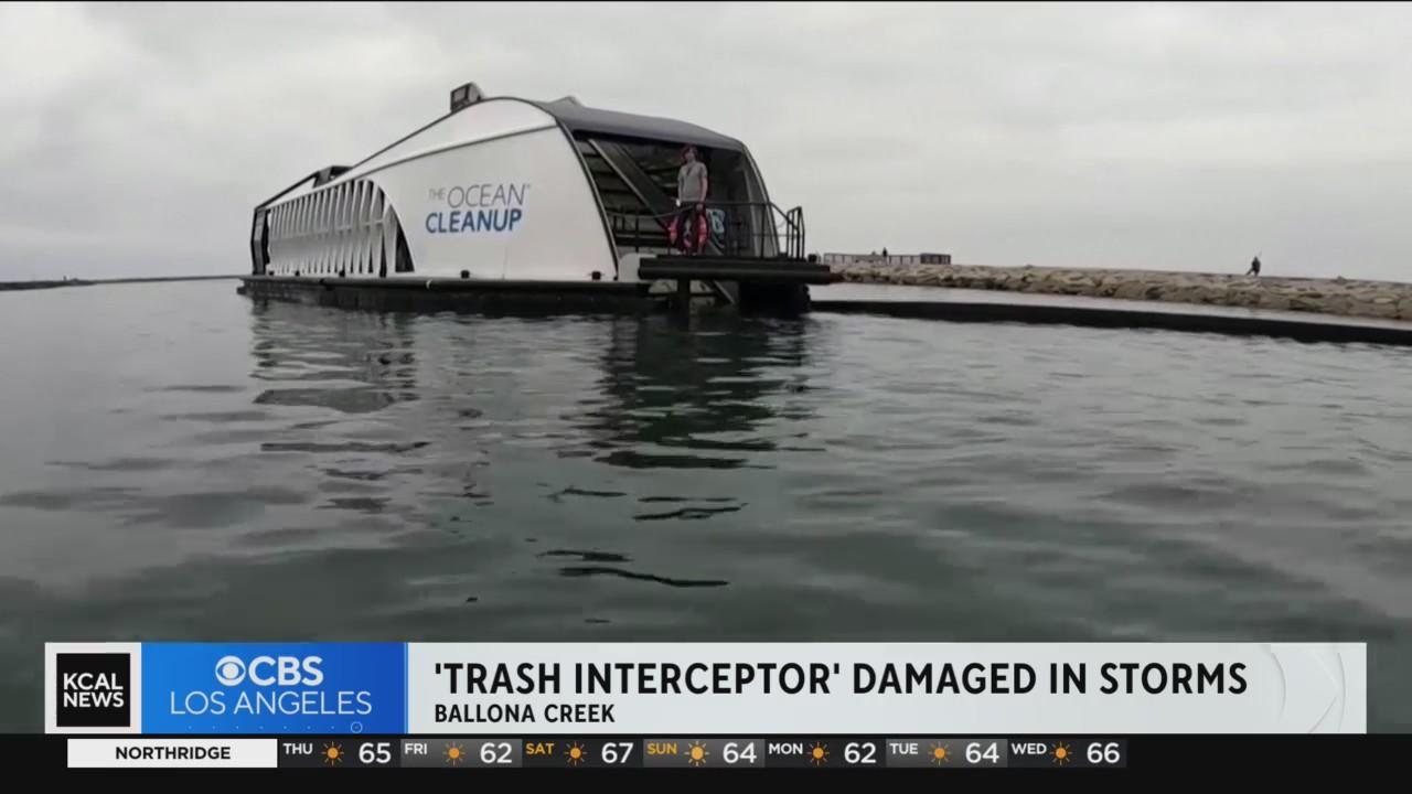 "Trash Interceptor 007" is damaged from storms - CBS Los Angeles