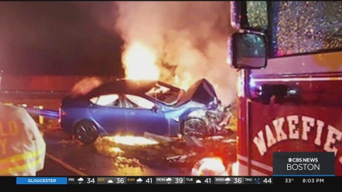 "You can't put them out": Tesla bursts into flames after Wakefield ...