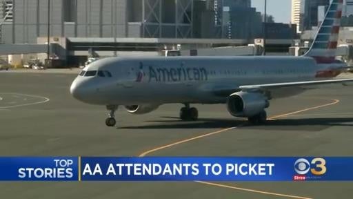 American Airlines flight attendants to picket at PHL Airport - CBS ...