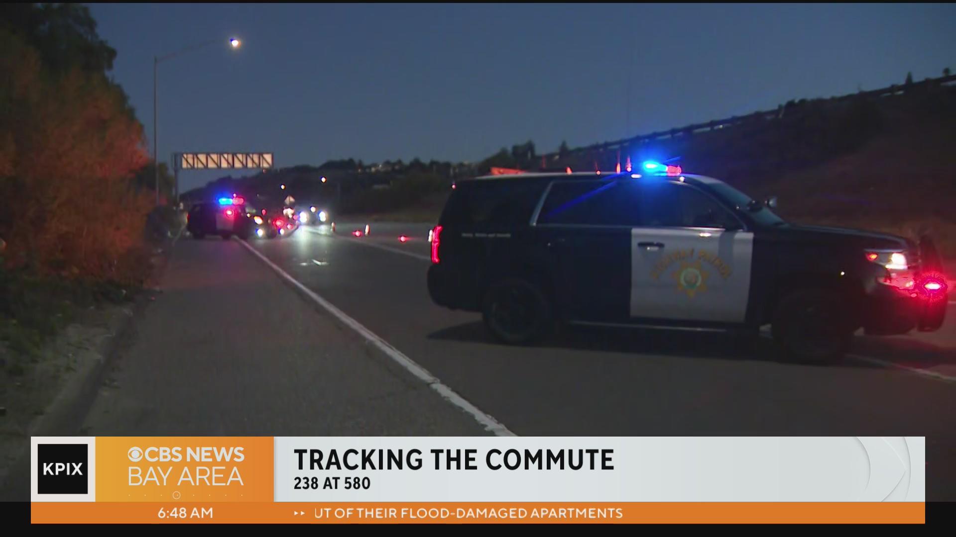Pedestrian fatally struck on I-580 and the Highway 238 connector - CBS ...