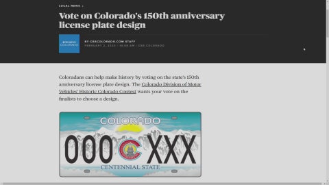 Vote on Colorado's 150th anniversary license plate design - CBS Colorado