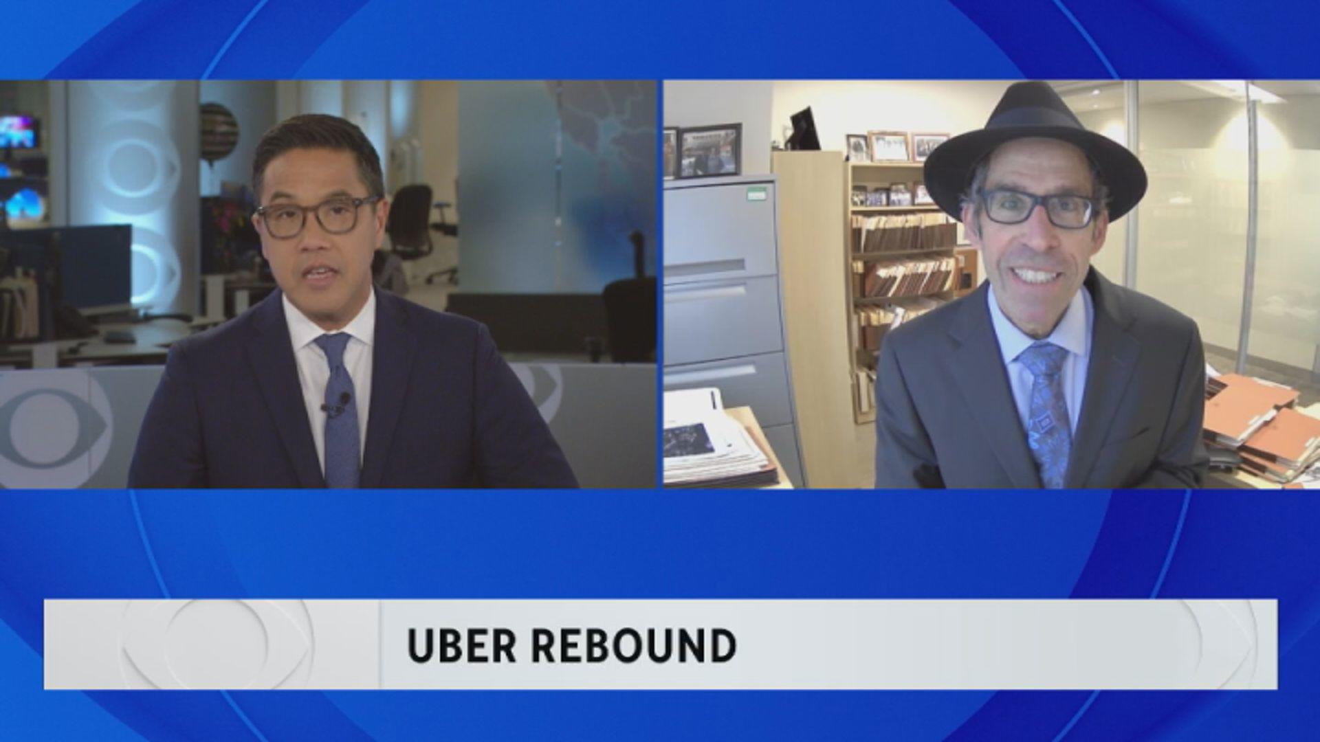 Uber posts annual profit for first time since going public - CBS San ...