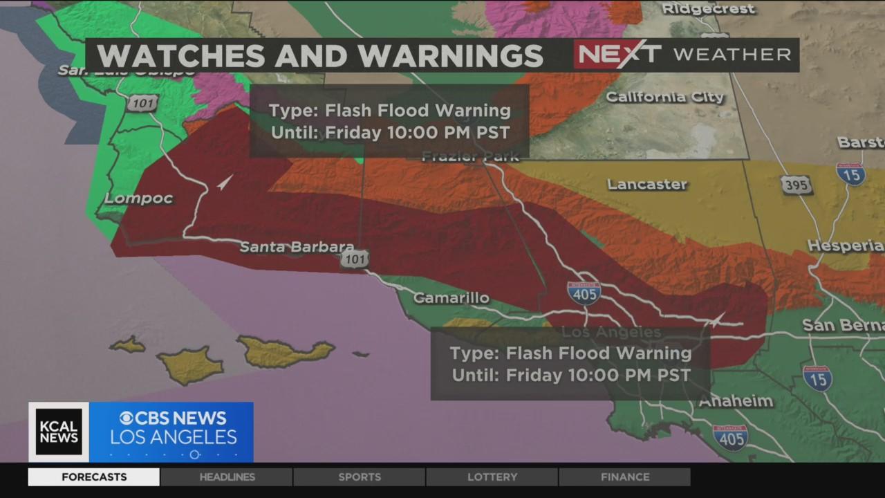 Flash flood warning issued for Los Angeles, Ventura and Santa Barbara ...