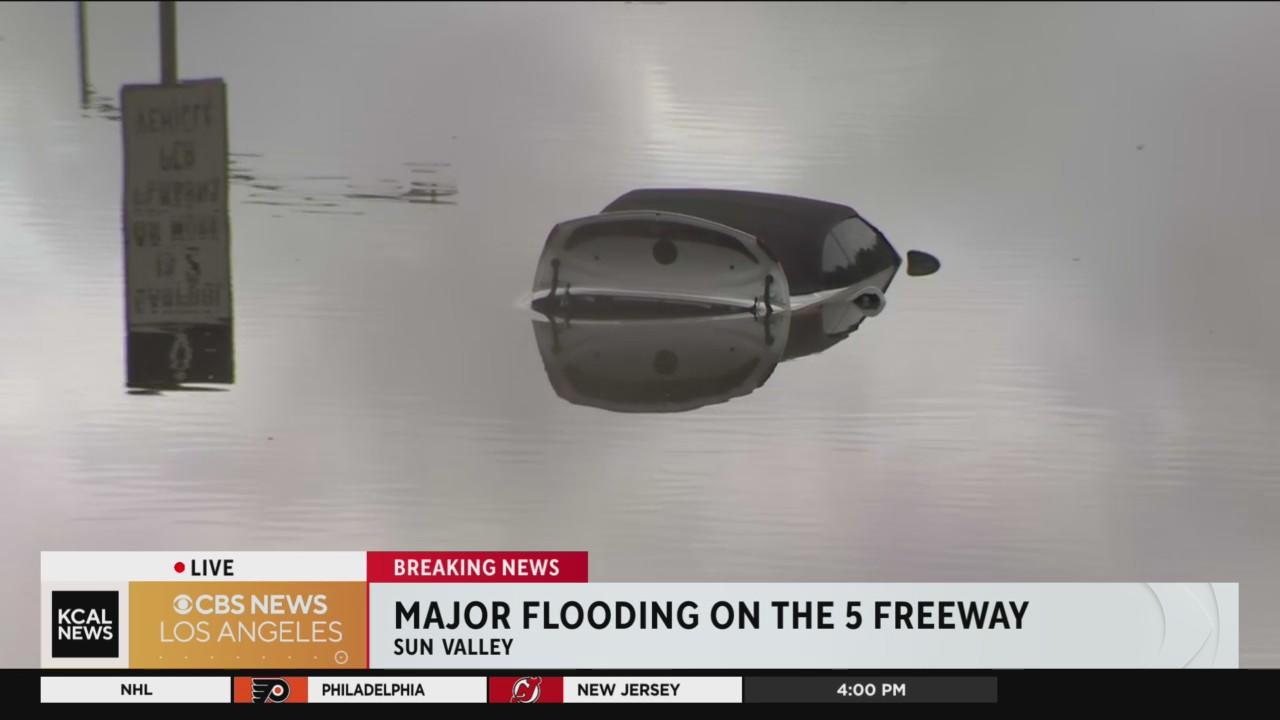 Flooded I-5 Freeway is completely closed in areas - CBS Los Angeles