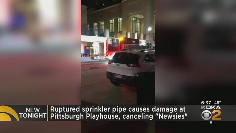Ruptured sprinkler pipe causes damage at Pittsburgh Playhouse - CBS ...