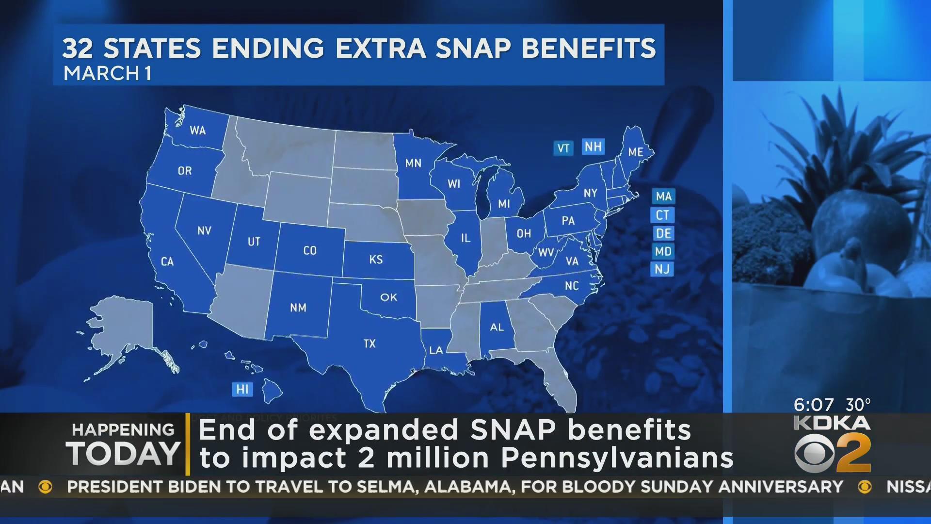 Pennsylvania to end expanded SNAP benefits today - CBS Pittsburgh