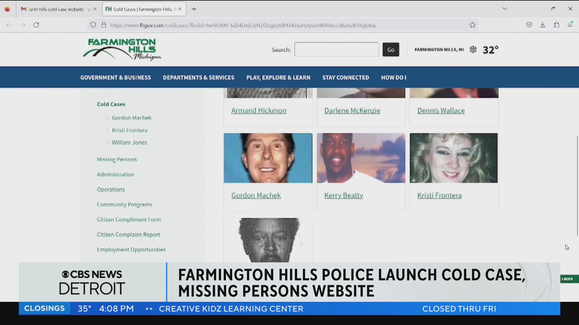 Farmington Hills police launch webpage dedicated to cold case, missing ...
