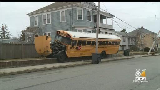 Video shows school bus with students on board crash into Fall River ...