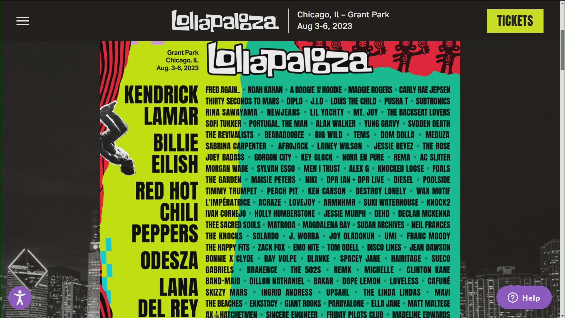 Lollapalooza 2023: Kendrick Lamar, Billie Eilish, Red Hot Chili Peppers ...