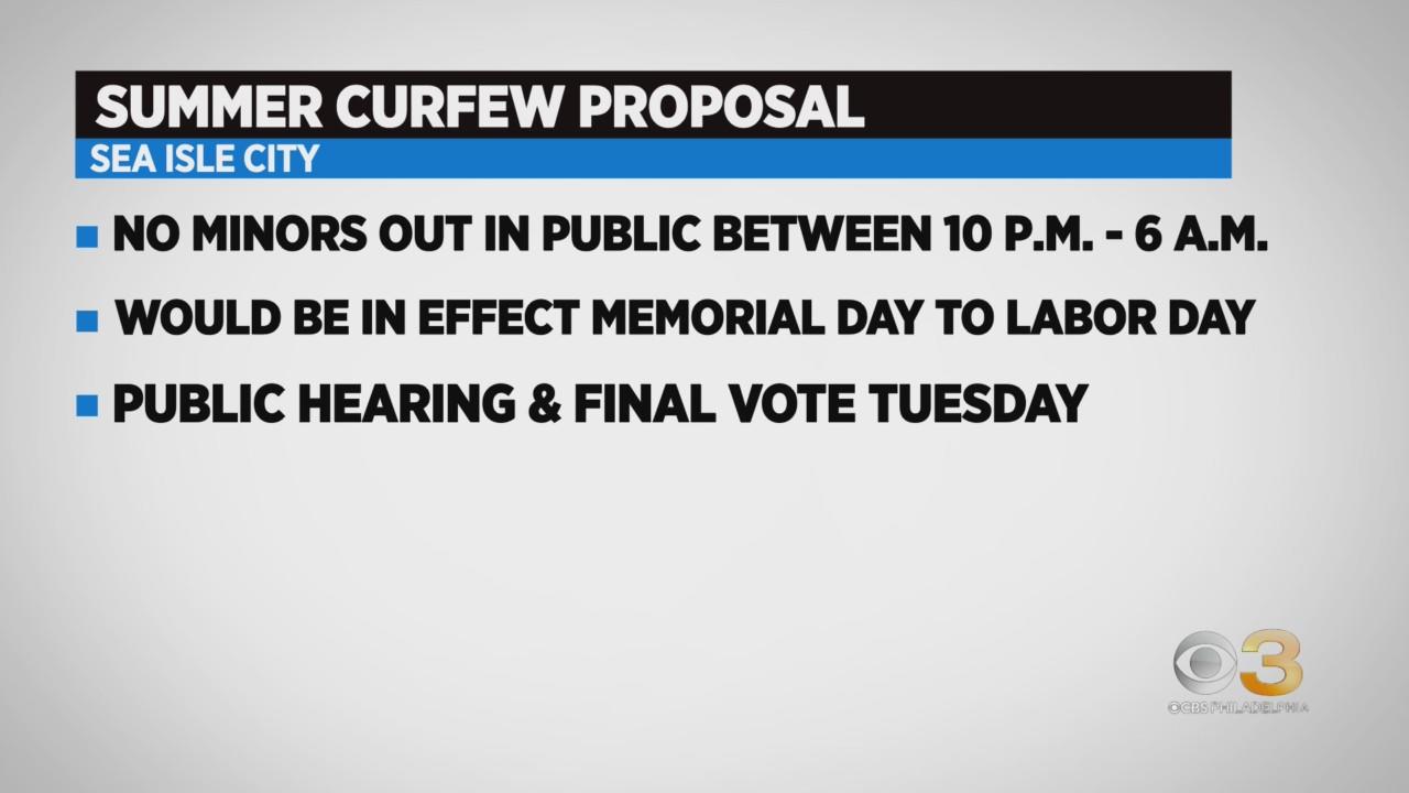 Sea Isle City wants to impose curfew for teens this summer - CBS ...