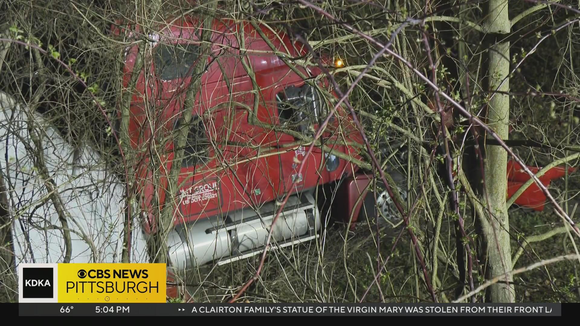 Tractor Trailer Crash Spills Chemicals Into Stream Along Bellbridge