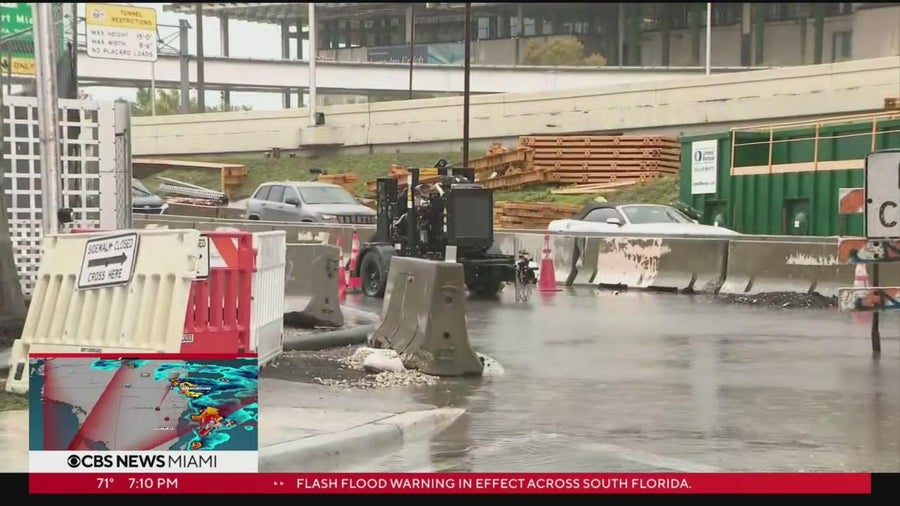 Torrential rains leave many South Florida streets under water - CBS Miami