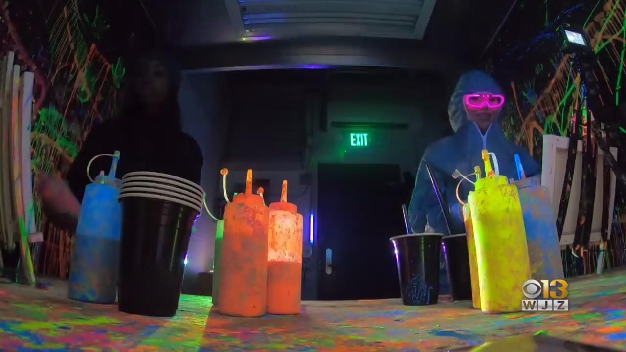 Explore fluorescent splatter paint abstraction at this Baltimore ...