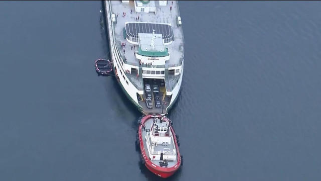 Ferry carrying over 600 people runs aground near Seattle - CBS News