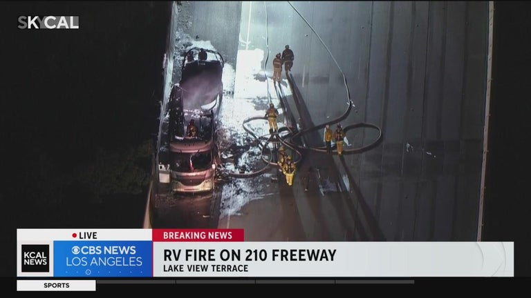 RV fire causes traffic jam on eastbound I-210 Freeway near Lake View ...