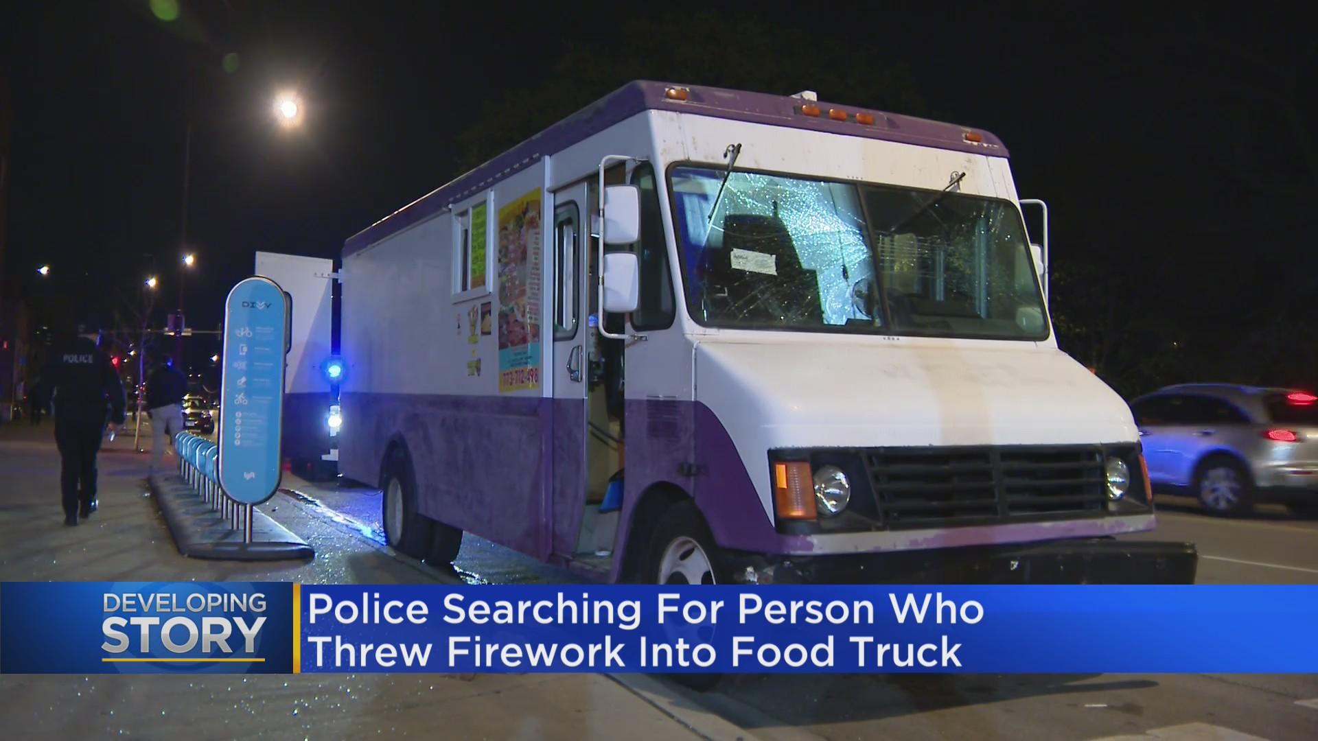 Firework thrown into food truck - CBS Chicago
