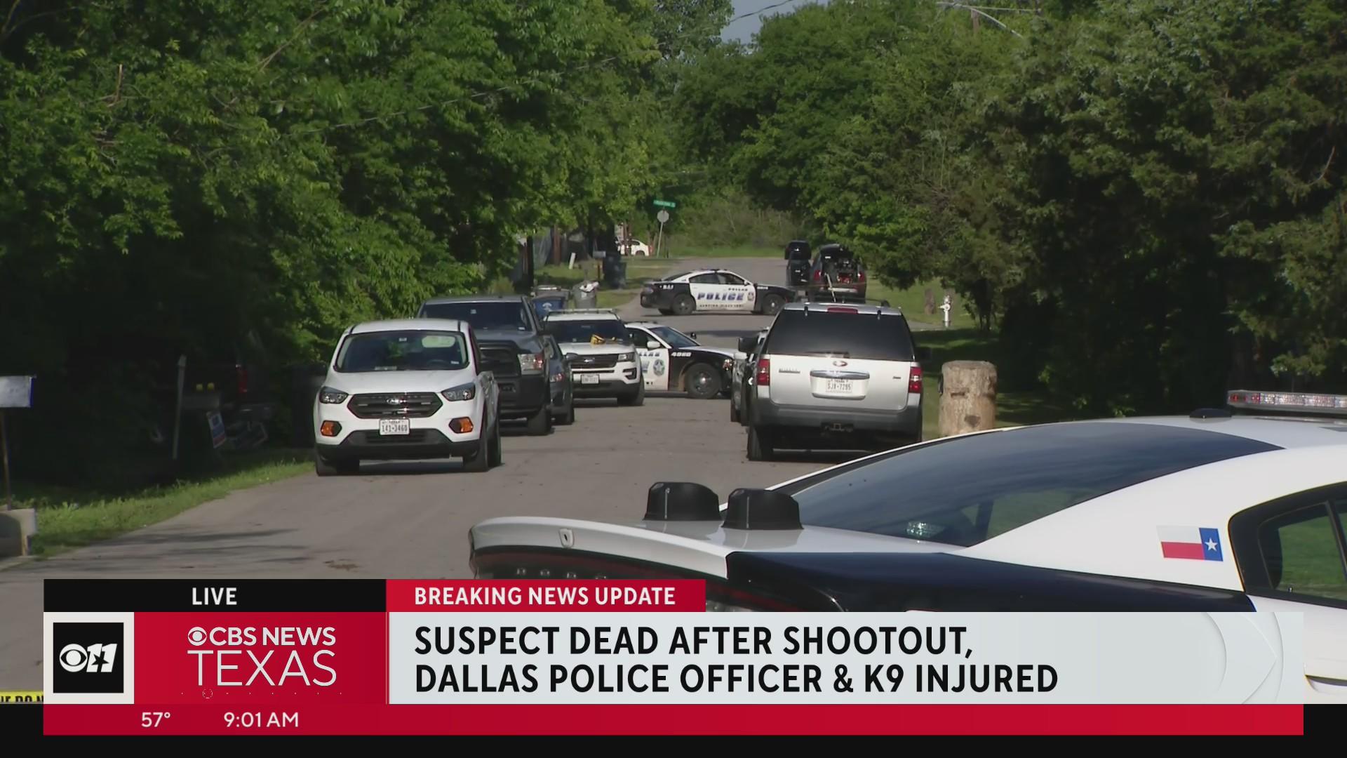 Dallas police officer and K9 shot, injured overnight; Suspect killed ...