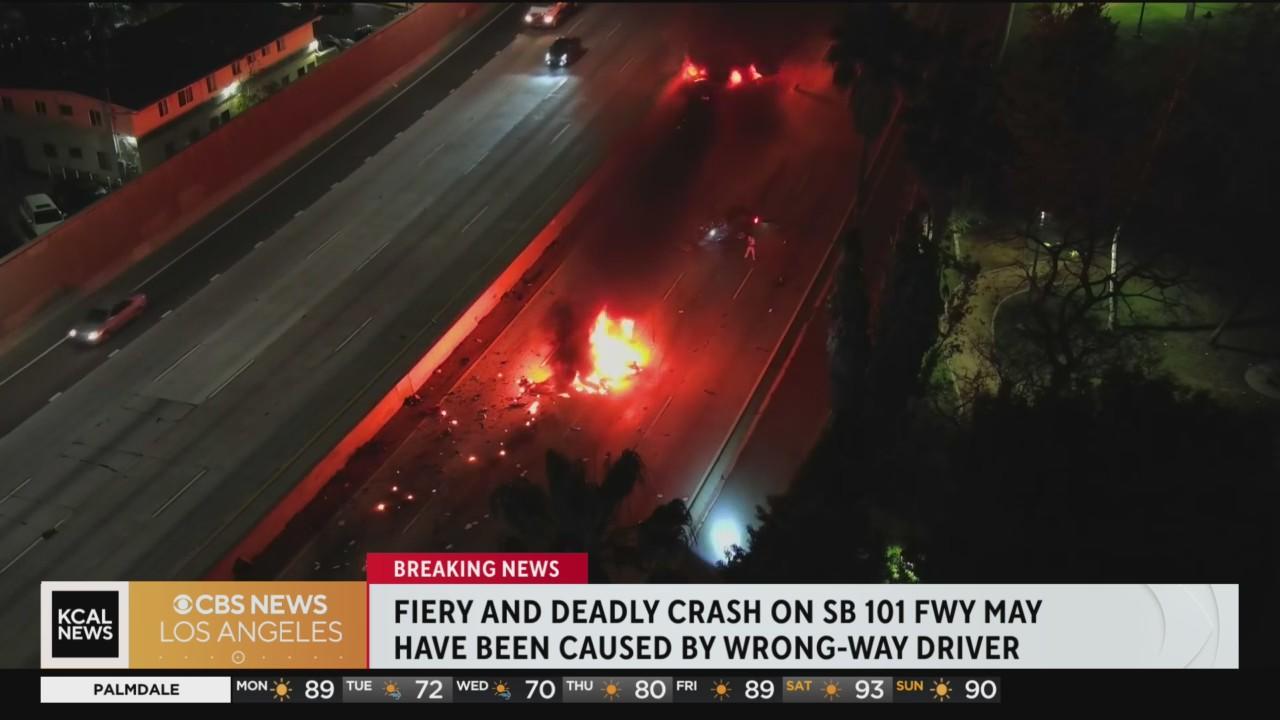 101 Freeway crash: Wrong-way driver killed, others injured - CBS Los Angeles