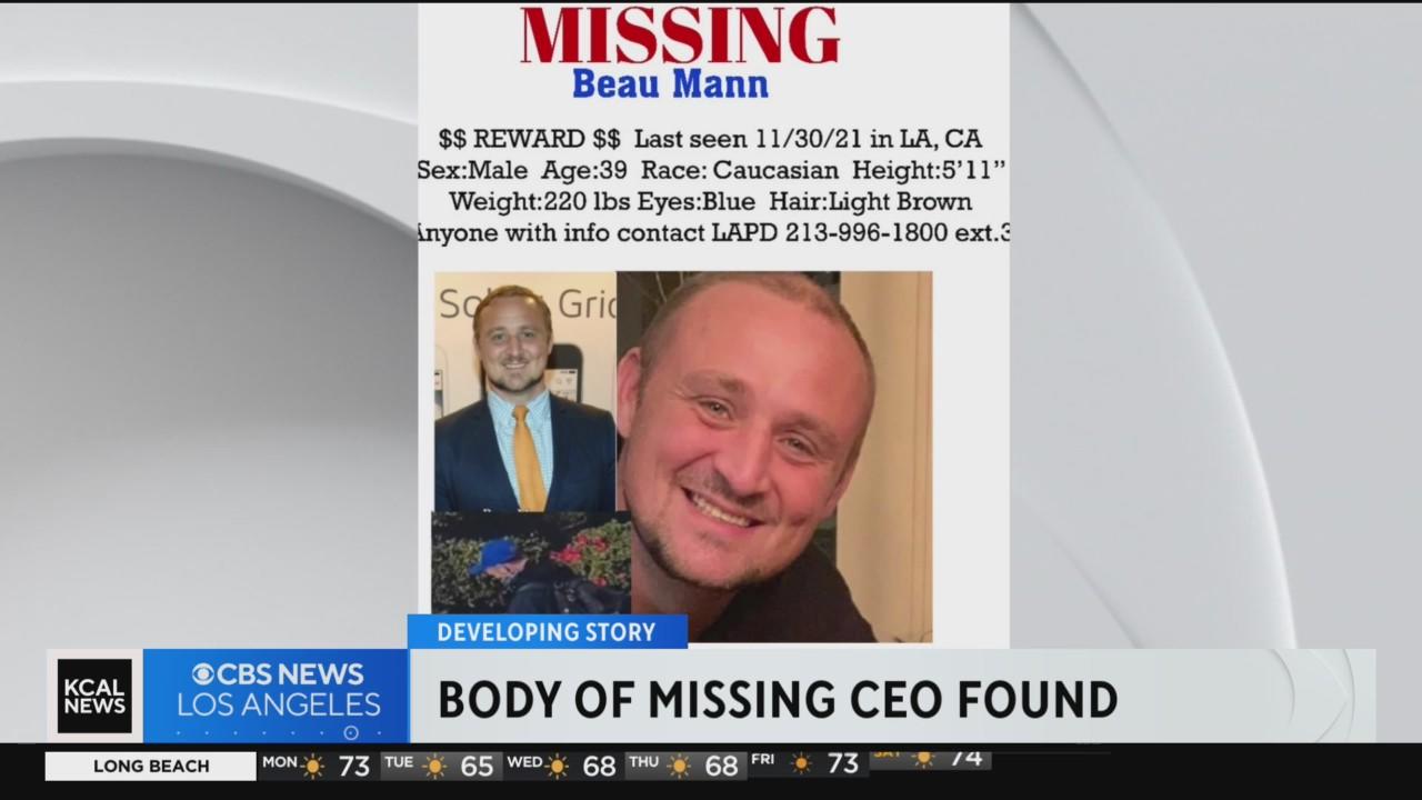 Body of Beau Mann, missing Sober Grid CEO, found - CBS News