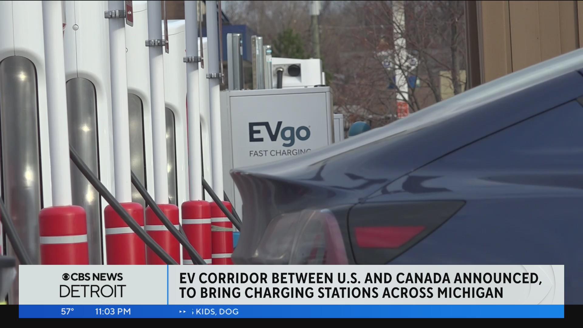Officials announce first US-Canada EV corridor in Michigan - CBS Detroit