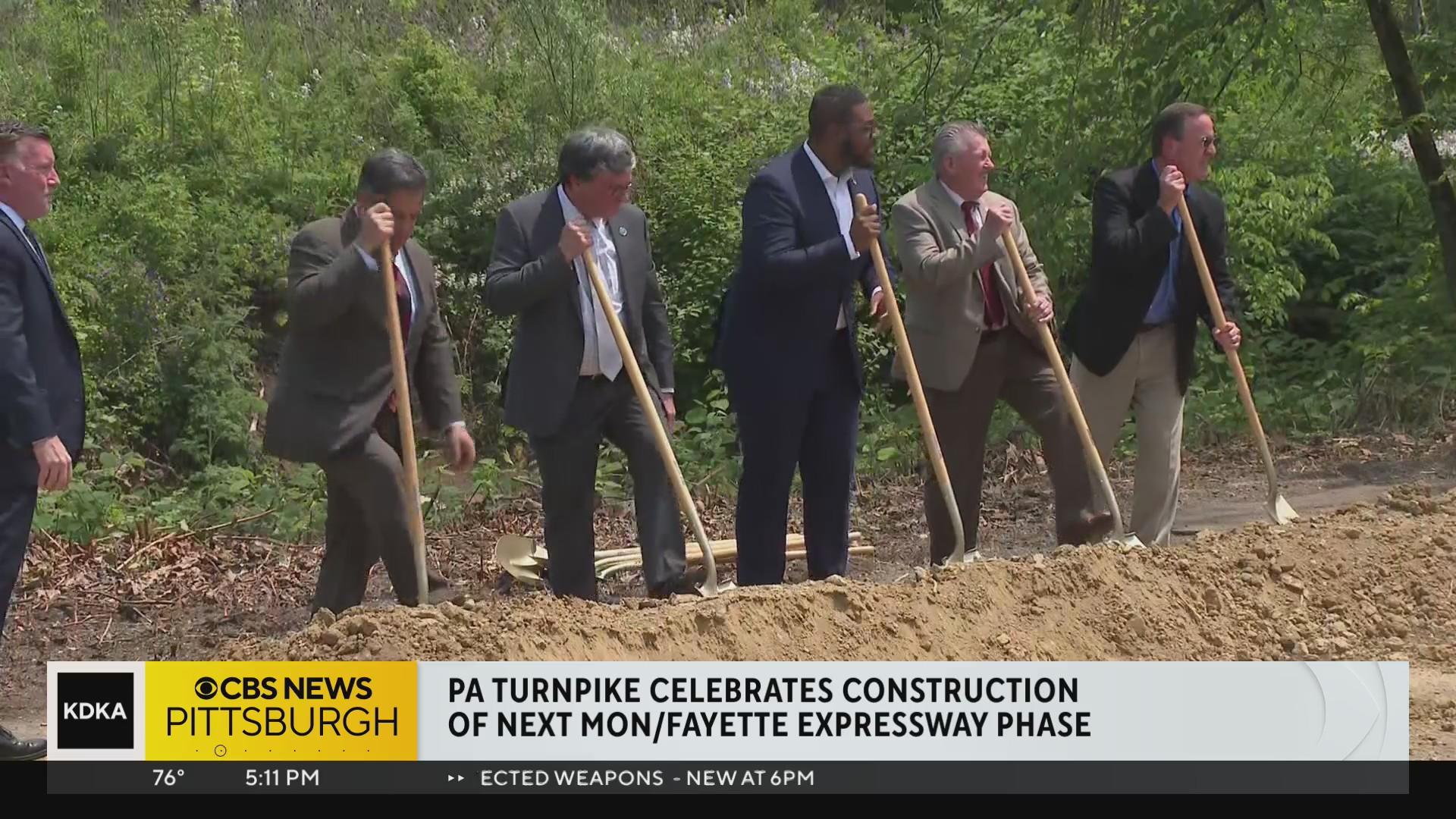 Officials break ground on next phase of Mon/Fayette Expressway - CBS ...