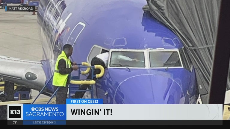 Photos show Southwest Airlines pilot climbing through window of locked ...